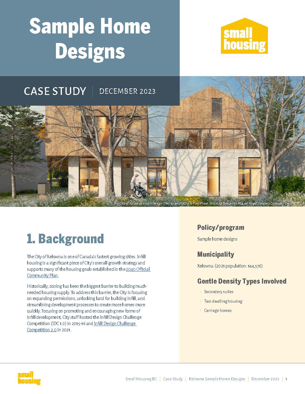 Small Housing Case Study: Sample Home Designs – SHBC Gentle Density Toolbox