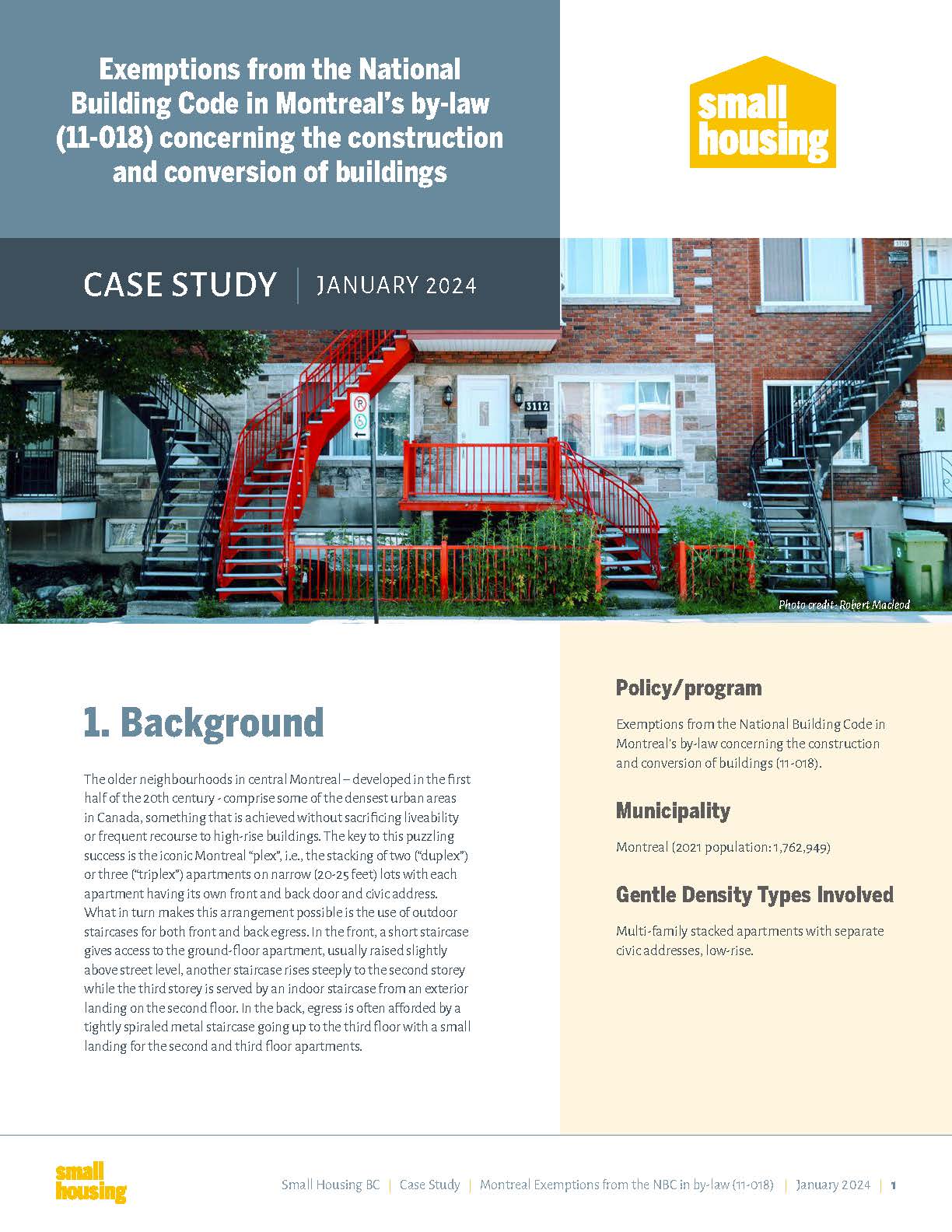 Small Housing Case Study: Exemptions in Building Code on construction ...